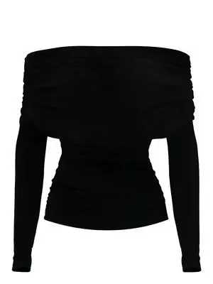 LIKA Off-shoulder Draped Top - Black