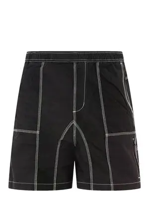 BRAIN DEAD Panelled Contrast-stitch Shorts - Black