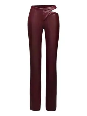 LIKA Cut-out Eco-leather Trousers - Red