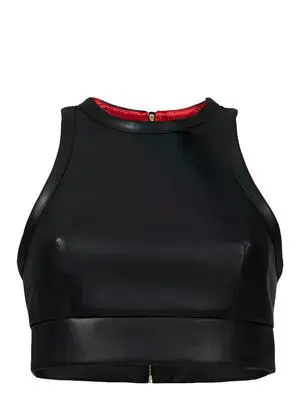 LIKA Zip-fastening Cropped Tank Top - Black