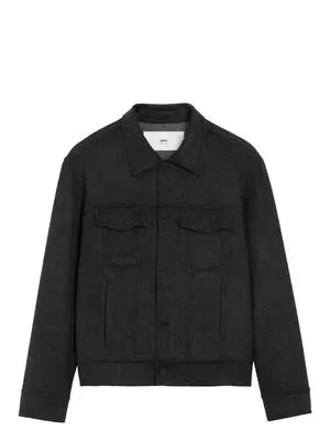 AMI Paris Wool Trucker Jacket - Grey