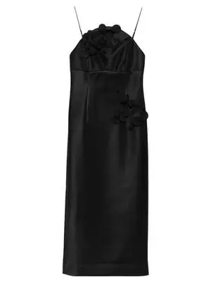 Acler Bilston Floral-embellished Midi Dress - Black
