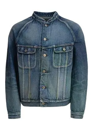 NONNATIVE Denim Mandarin Collar Jacket - Blue