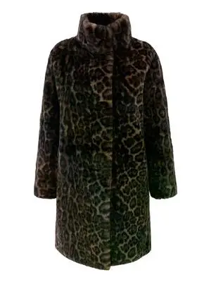 Apparis Leopard-pattern Coat - Brown