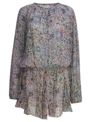 MARANT ETOILE Geometric-pattern Mini Dress - Neutrals