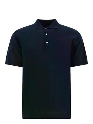 BEAMS Button-down Cotton Polo Shirt - Blue