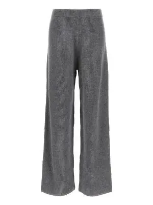 Sportmax Ribbed Knit Straight Leg Trousers - Grey