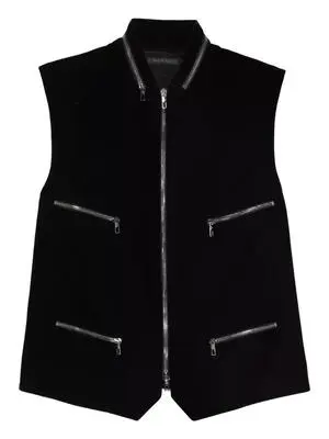 Giorgio Armani Gilet With Zip Details - Black