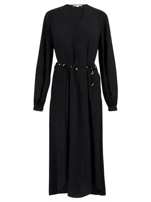 Stella McCartney Beaded-belt Midi Dress - Black