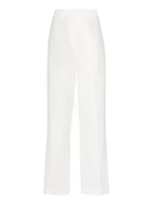 Brunello Cucinelli Pressed-crease Straight-leg Trousers - White