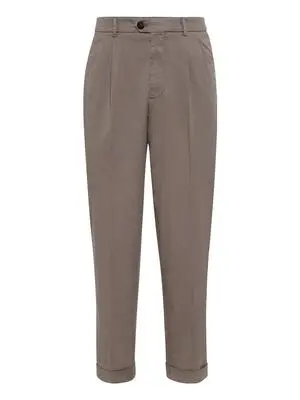 Brunello Cucinelli Comfort Gabardine Trousers - Taupe