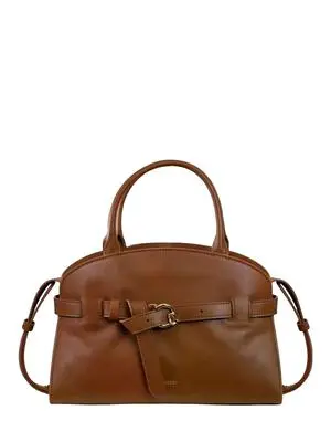 COCCINELLE Leather Shoulder Bag With Buckle Detail - Brown