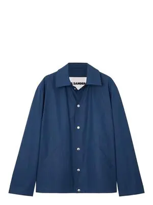 JIL SANDER Printed Cotton-taffeta Jacket - Blue