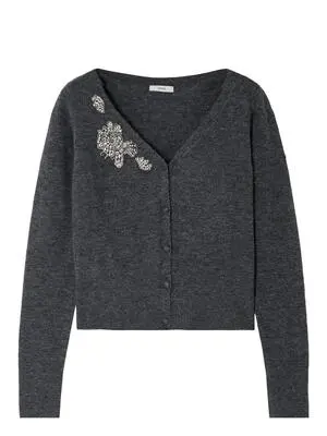 Erdem Embellished Knitted Cardigan - Gray