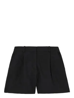 ANINE BING Trent Pleated Woven Shorts - Black