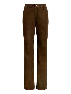 Proenza Schouler White Label Suede Straight-leg Trousers - Brown