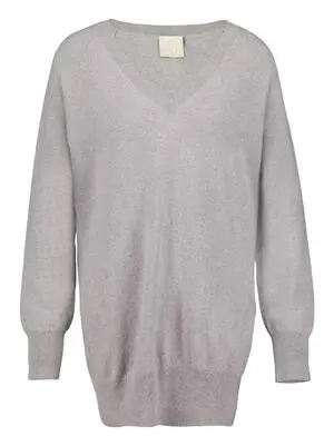 PAULA Cashmere V-neck Sweater - Grey