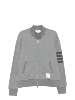 Thom Browne Three-stripe Zip-up Sweatshirt - Grey