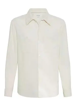 Brunello Cucinelli Pocket Cotton Shirt - Neutrals