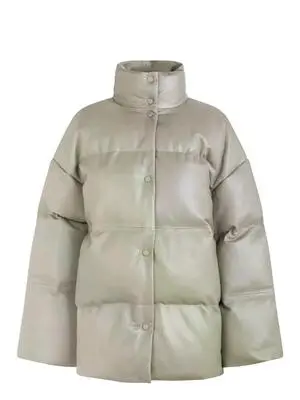 SAMSOE SAMSOE Quilted Leather Jacket - Neutrals