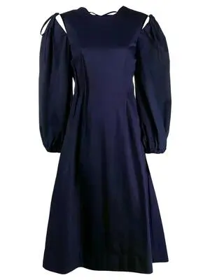 MSGM Long-sleeve A-line Dress - Blue