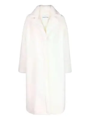 STAND STUDIO Maria Faux Shearling Coat - White