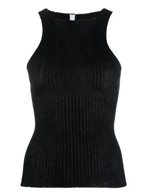 A. ROEGE HOVE Emma High-neck Ribbed Tank Top - Black