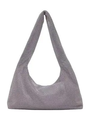 Kara Mesh Embellished Shoulder Bag - Purple