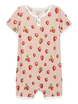 MILKBARN Organic Cotton Shortall - Strawberry
