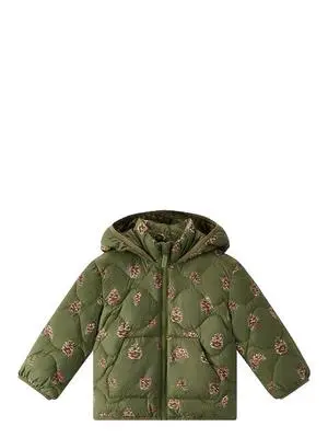 MILKBARN Quilted Down Hooded Jacket - Pinecone