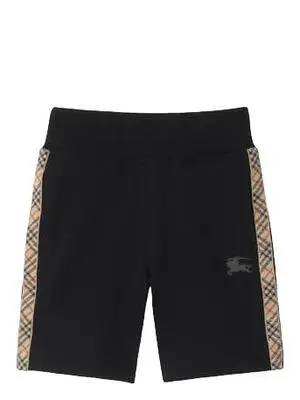 Burberry Check Trim Cotton Shorts - Black