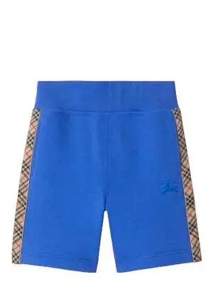 Burberry Check Trim Cotton Shorts - Hyacinth Blue