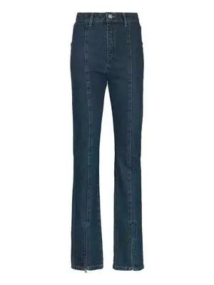 ROTATE BY BIRGER CHRISTENSEN Jada Zip-ankle Flared Jeans - Blue