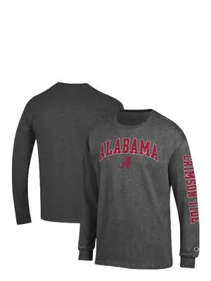 Champion Alabama Crimson Tide Arch Over Logo 2-hit Long Sleeve T-shirt - Charcoal