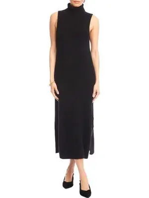 Karen Kane Turtleneck Sleeveless Sweater Midi Dress - Black