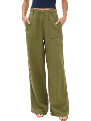 GOOD AMERICAN Lite Linen Wide Leg Trousers