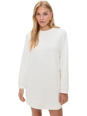 LE BOP Jamie Sweatshirt Mini Dress Ivory