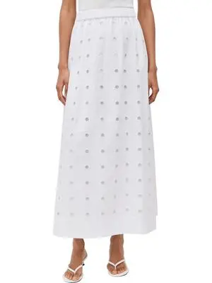 Posse Peggy Eyelet Midi Skirt - Vintage White