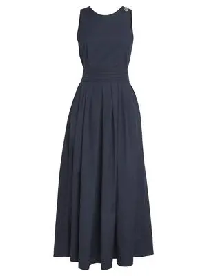 Max Mara Cotton Sleeveless Midi Dress - Blue
