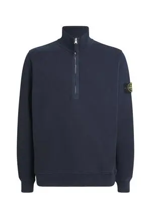 Stone Island Cotton Half-zip Sweatshirt - Navy
