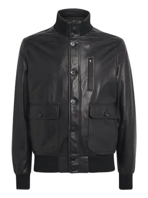 MOORER Leather Bomber Jacket