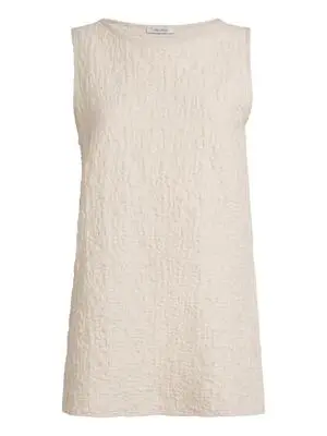 Max Mara Cotton-blend Textured Top - White