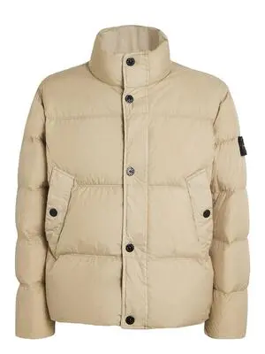 Stone Island Crinkle Reps Down Jacket - Beige