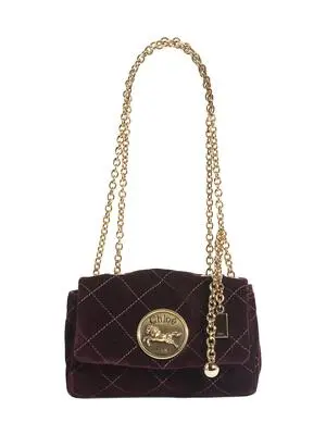 Chloé Small Velvet Heritage Shoulder Bag - Brown