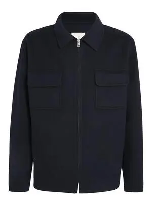 SANDRO Wool-Blend Zip-Up Jacket