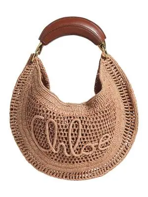 Chloé Raffia Shoulder Bag - Beige