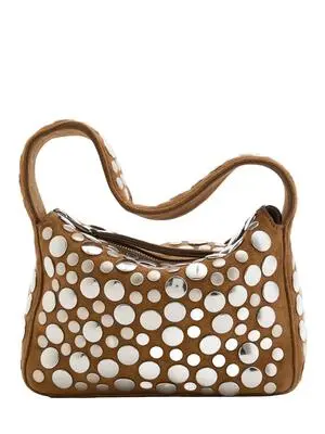 Khaite Elena Small Studded Top Handle Bag - Beige