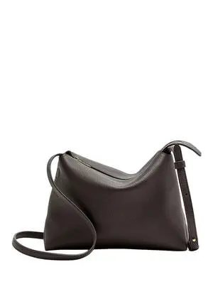 Khaite Lina Medium Leather Cross-body Bag - Dark Brown