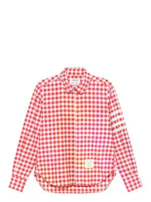 Thom Browne Gingham-check Flannel Shirt - Red