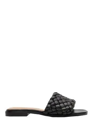 FLATTERED Minou Woven-leather Flat Sandals - Black